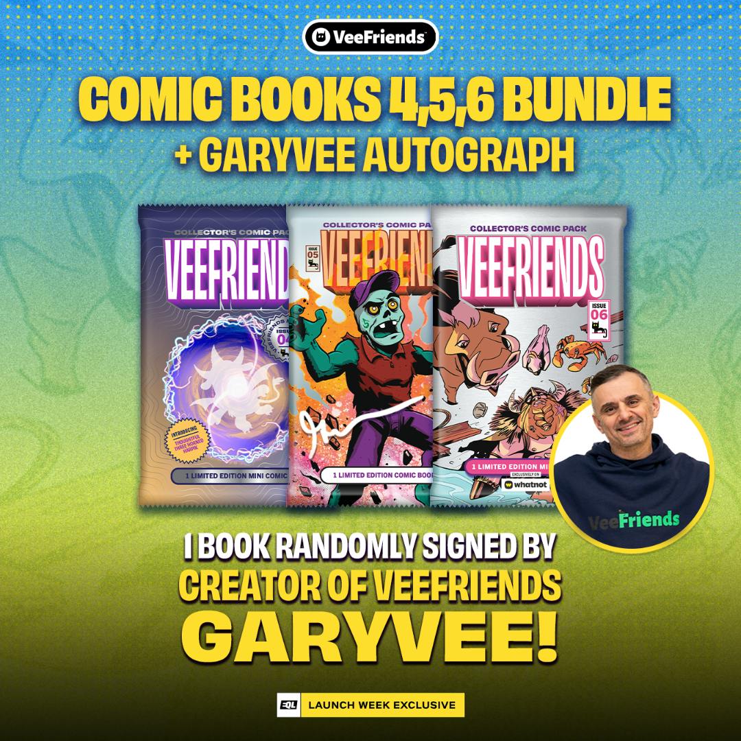 VeeFriends Comic Books #4, 5, 6 Sealed Collector’s Bundle + GaryVee Autograph