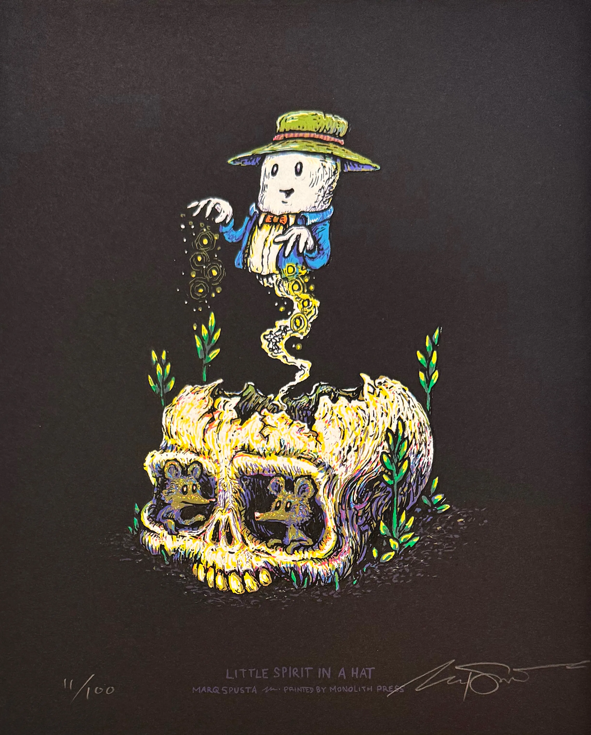 Little Spirit In A Hat - Full Sizee Edition of 100 on Black (8" x 10")